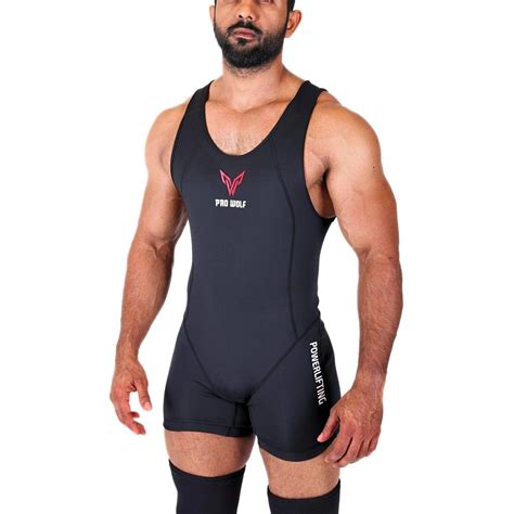 Powerlifting Singlet Black Malefemale Pro Wolf