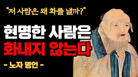 현명한 사람은 화내지 않는다 화 잘 내는 사람들의 공통적인 특징 화로 망하는 이유 지친 힘든 인생을 바꾸는 도덕경 명언