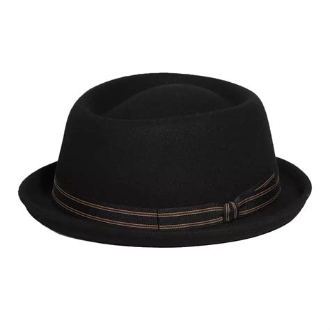 Cassady Black Wool Porkpie Hat 100 Scottish Wool Ghelter