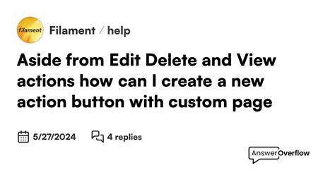 Aside From Edit Delete And View Actions How Can I Create A New