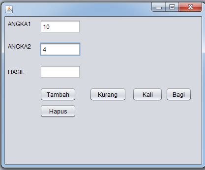 Contoh Program Pembagian Java Netbeans Materi Java Pemula
