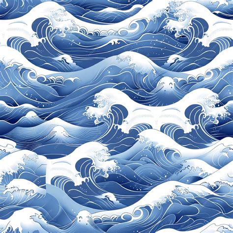 Wave Seamless Pattern Background Vector Water Motion Graphic With Eps File Premium Ai