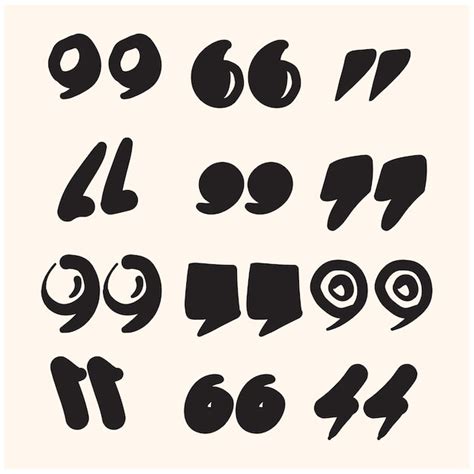 Premium Vector Quotation Mark Set With Illustration Style Doodle And
