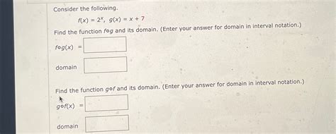 Solved Consider The Following F X X G X X Find The Chegg