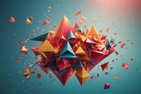 Premium Ai Image Abstract 3d Rendering Of Flying Triangles