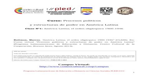 Procesos Políticos Y Estructuras De Poder En América Latina [pdf