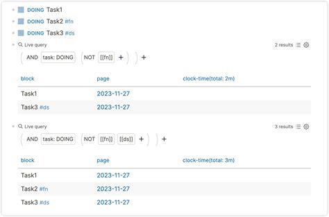 Query Tasks Excluding Multiple Tags Queries Logseq