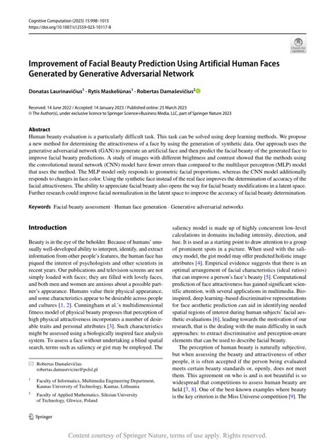 Improvement Of Facial Beauty Prediction Using Artificial Human Faces