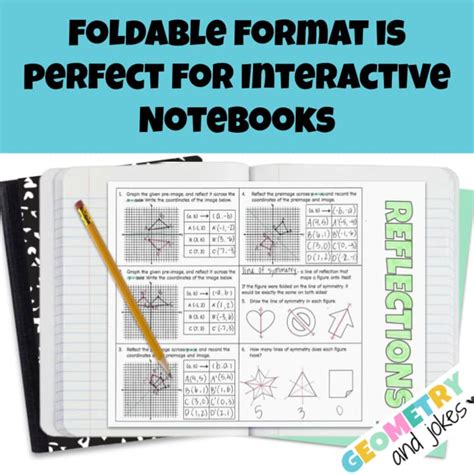 Reflections Guided Notes For Geometry Notebooks Transformations Foldable