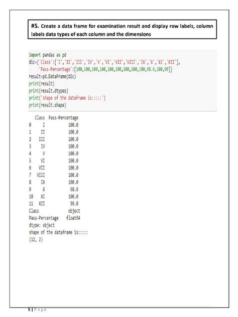 Class 12 Practical File Informatics Practices 1 5 Pdf