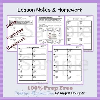 Radicals Dividing Radicals Part Lesson Notes Homework TpT