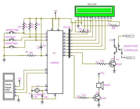 Circuit Diagram For Fingerprint Based Security System Circuit Diagram