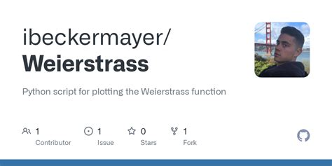 Github Ibeckermayerweierstrass Python Script For Plotting The