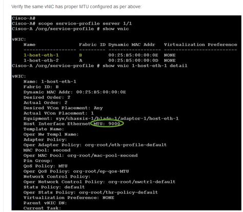 Mtu 1500 Shows In Vcenter But Service Profile Template Is At 9000