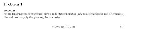 Solved Points For The Following Regular Expression Draw Chegg