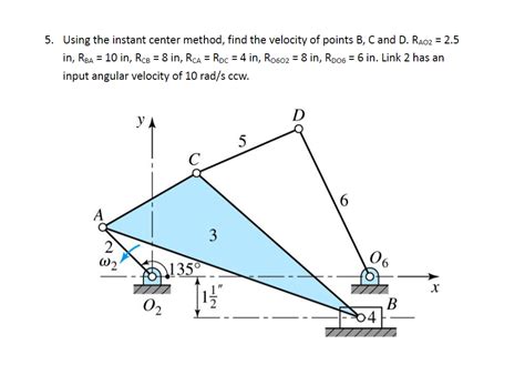 Solved 5 Using The Instant Center Method Find The Velocity