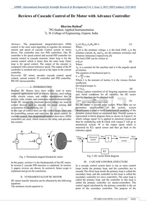 Reviews Of Cascade Control Of Dc Motor With Advance Controller Pdf