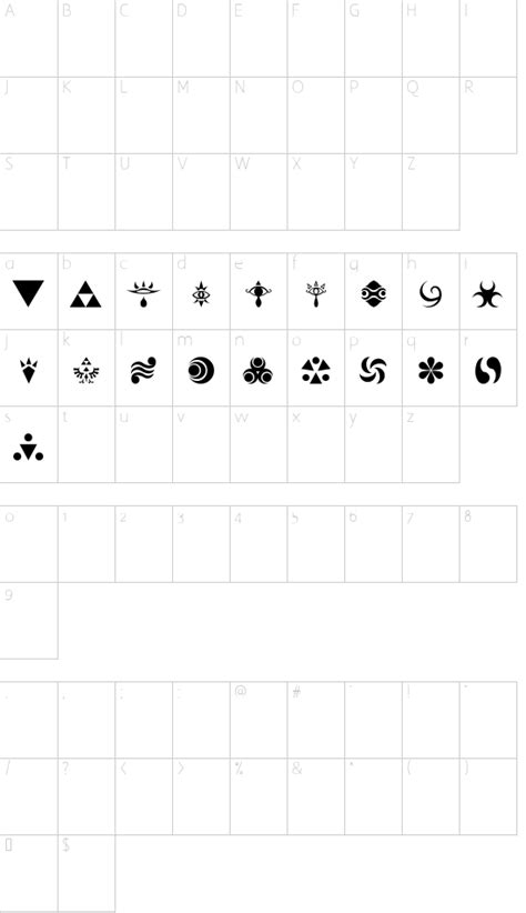 Hylian Symbols Font Details