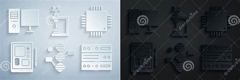 set dna symbol processor with microcircuits cpu graphic tablet