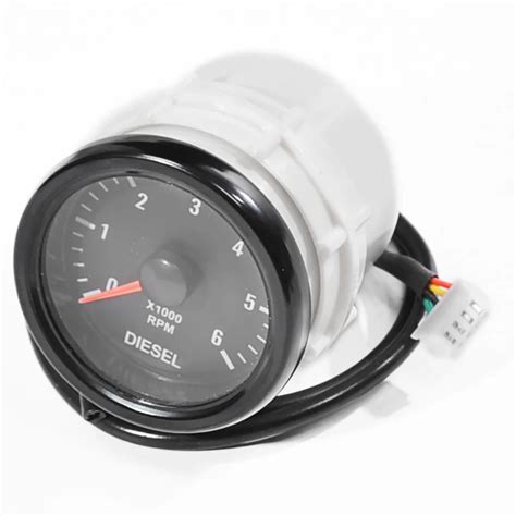 52mm 0 6000 Rpm 대시 디젤 모터 엔진용 흰색 전기 타코미터 게이지 전기 타코미터 게이지 자동차 액세서리회전 속도계 Aliexpress