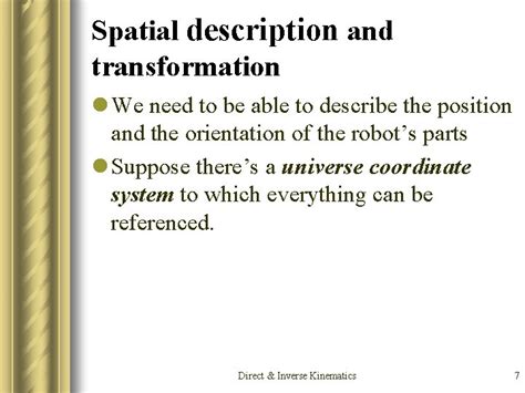 direct inverse kinematics algorithmic robotics and motion planning