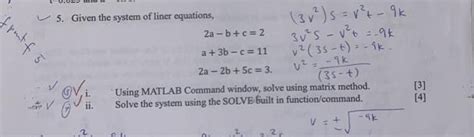solved given the system of liner
