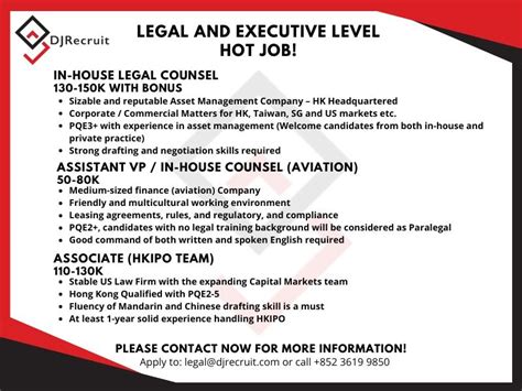 Djrecruit Asia On Linkedin Hotjobs Legal Executive