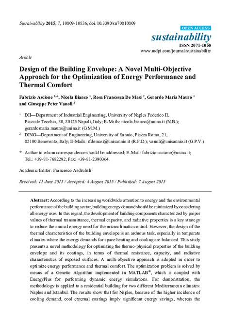 pdf design of the building envelope a novel multi objective approach