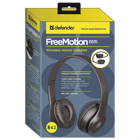 Наушники с микрофоном (гарнитура) DEFENDER FreeMotion B515, Bluetooth ...