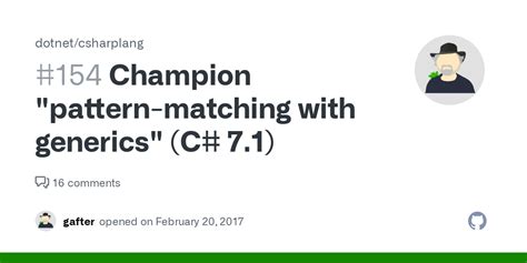 champion pattern matching with generics c 7 1 · issue 154