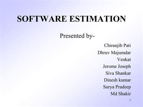 Software Estimation Ppt