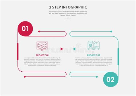 2 Points Template Infographic Outline Style With 2 Point Stage Or Step Comparison Template With