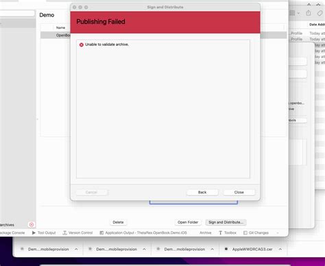 Publishing File To Apple App Store Failed Unable To Validate Archive Microsoft Qanda