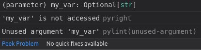 Specify Which Rule Is Not Respected Issue Microsoft Pyright GitHub