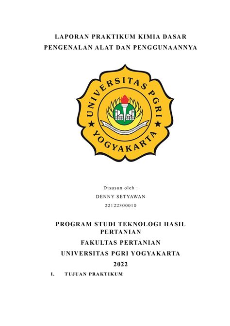 Laporan Praktikum Kimia Dasar LAPORAN PRAKTIKUM KIMIA DASAR PENGENALAN ALAT DAN PENGGUNAANNYA