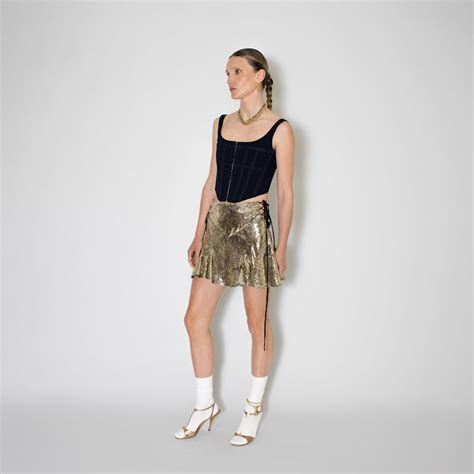 Mary Gold Sequin Mini Skirt Sveta Milano Wolf And Badger