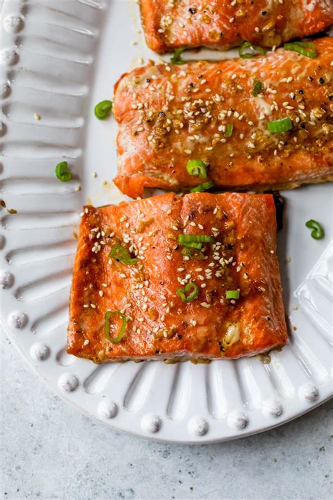 Salmon With Sticky Teriyaki Glaze And Baked To Perfection Domajax