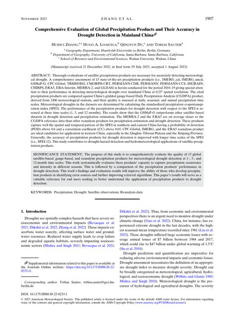 Pdf Comprehensive Evaluation Of Global Precipitation Products And Their Accuracy In Drought