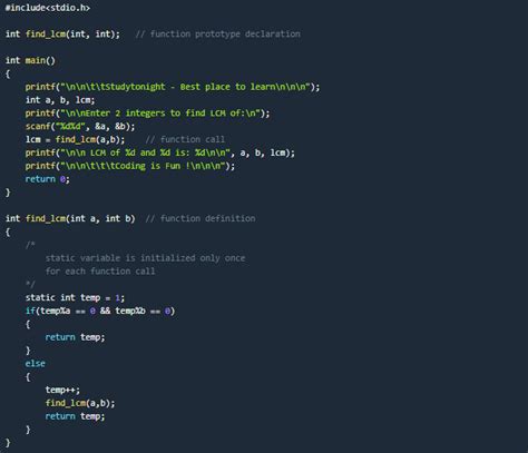 C Program To Find Lcm Of Two Numbers Using Recursion