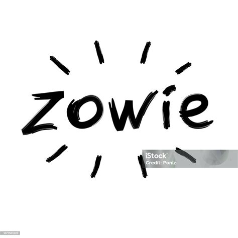 Zowie정서적 필기 견적 미국의 속어 도시 사전 포스터 티셔츠 가방 로고 엽서 전단 스티커 셔츠 컵 배지 대 한 인쇄 간단한 재미 있는 원래 벡터 스케치에 대한 스톡 벡터