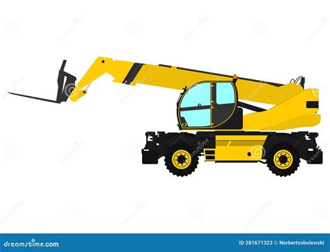 Modern Rotating Telehandler Vector Stock Vector Illustration Of View