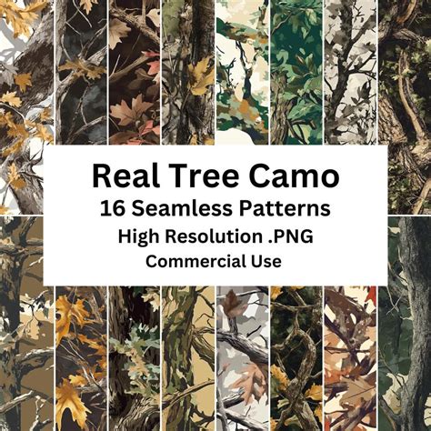 16 Real Tree Camo Patterns Digital Papers Seamless Patterns