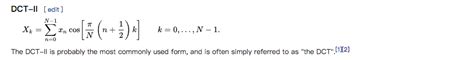 Discrete Cosine Transform In Htk Is Not The Same With Dct In Wiki