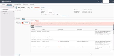 vcf on dell vxrail error create load balancer getting realized