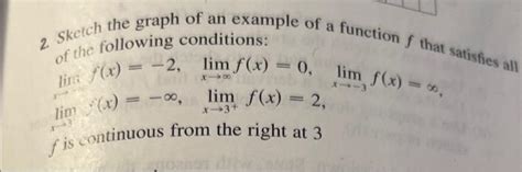 Solved 2 Sketch The Graph Of An Example Of A Function F