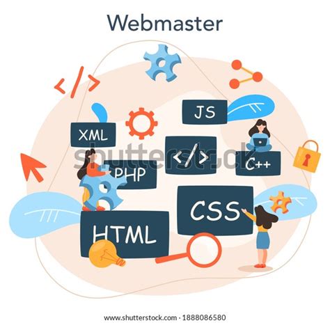 Web Programming Concept Coding Testing Writing Stock Vector Royalty