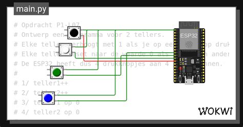 Oefening 7 Met 4 Knoppen Wokwi Esp32 Stm32 Arduino Simulator