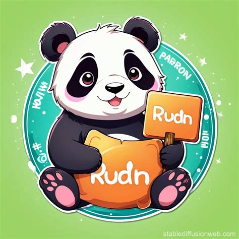 Cute Panda Holding Rudn Inscription Stable Diffusion Online Cute Panda Holding Rudn Inscription Stable Diffusion Online