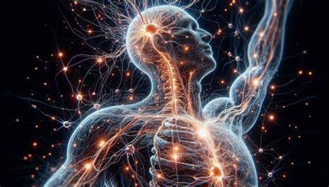 Human Anatomy With Glowing Neural Connections Stock Illustration Illustration Of Biology