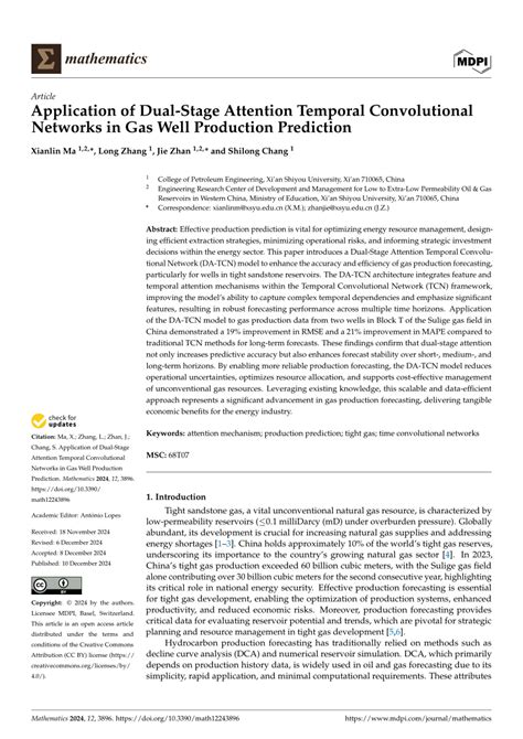 pdf application of dual stage attention temporal convolutional